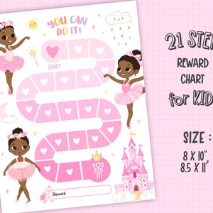 Printable Ballerina Reward Chart, Ballerina Behavior Chart, Toddler ...