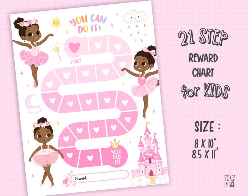 Printable Ballerina Reward Chart, Ballerina Behavior Chart, Toddler ...