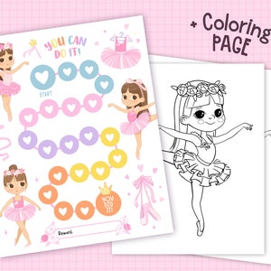 Printable Ballerina Reward Chart, Ballerina Behavior Chart, Toddler ...