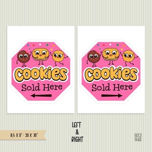 Cookies STOP Sign, Cookie Booth Yard Sign, Digital Cookie Stand, Cookie ...