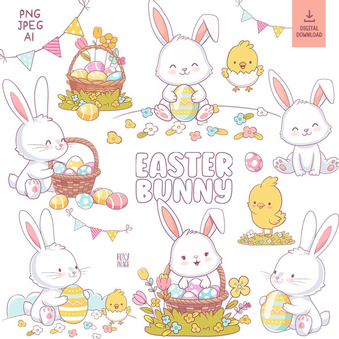 Easter Bunny Clipart, Bunny PNG Clipart, Easter Egg, Little Bunny ...