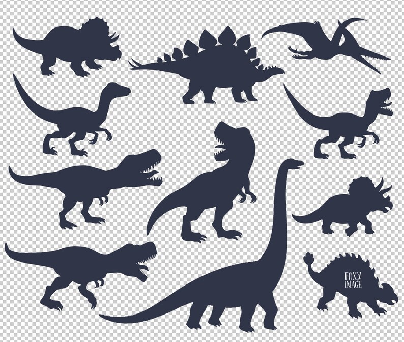 Dinosaur Silhouette Clipart: T-rex, PNG, SVG, EPS (digital Download) - Etsy
