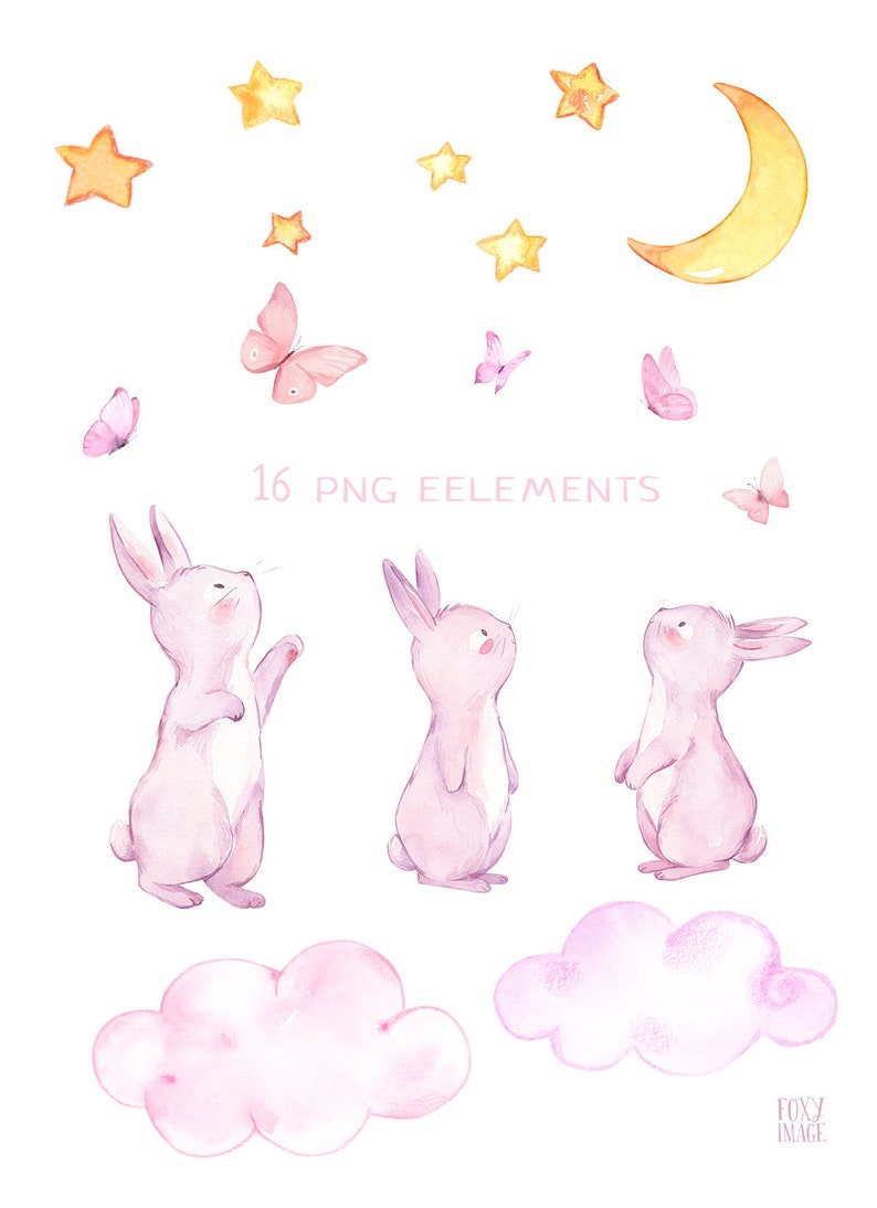 Watercolor Bunny Baby Bunny PNG Clipart Little Rabbit - Etsy