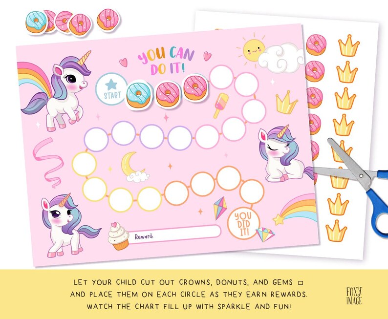 Unicorn Behavior Chart for Kids – Daily Routine & Chores Tracker ...