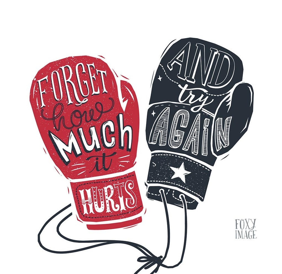 Boxing Gloves Motivation Poster Print. Boxer Printable - Etsy