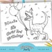 Personalized Dinosaur Party Coloring, Printable Dinosaur, Dinosaur ...