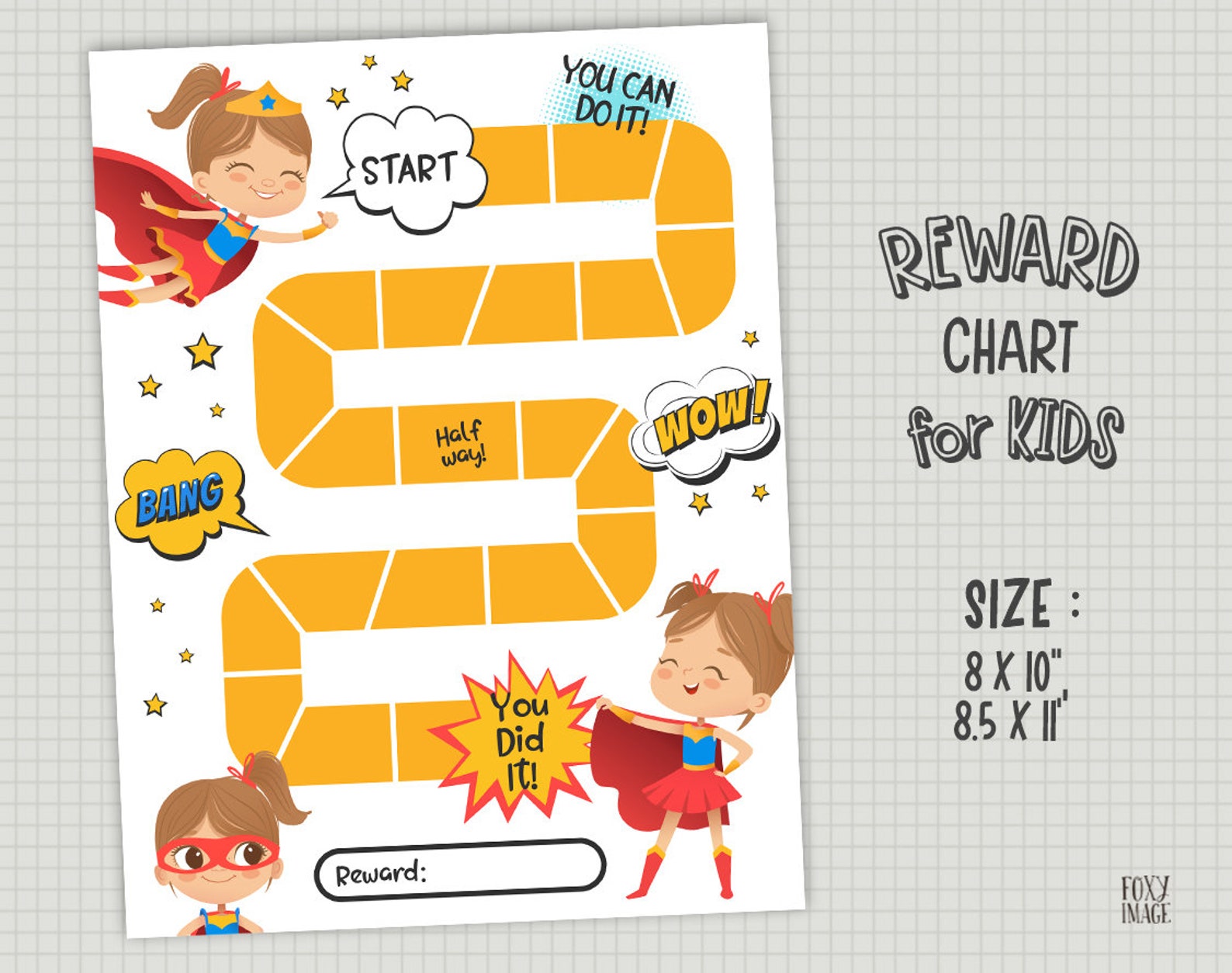 Super Hero Girl Reward Chart Behaviour Chart for Kids - Etsy