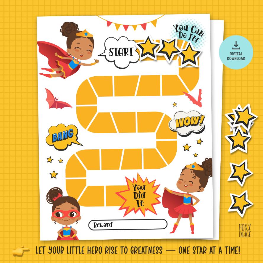 Superhero Girl Reward Chart Printable | Supergirl Behavior Chart for ...