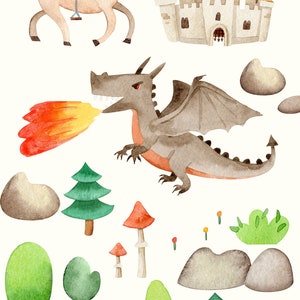 Watercolor Fairy Tale, Prince, Princess, Dragon, Scary, Castle ...