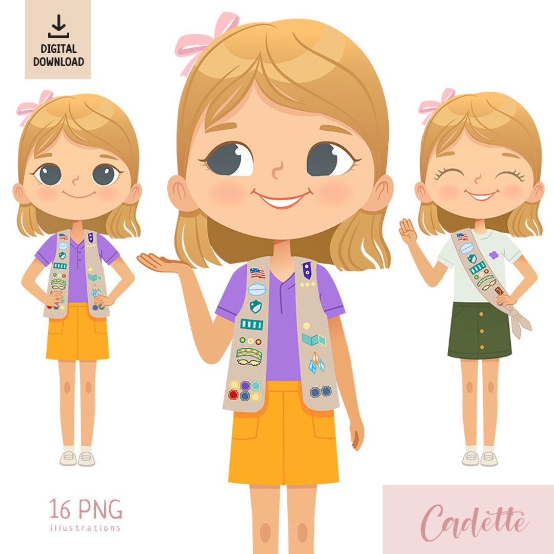 Cadette Girl Scouts, Happy Girl Scouts, Girl Scout Clipart, Girl Scout ...