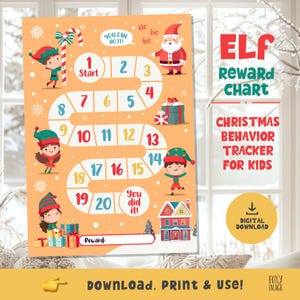 Christmas Reward Chart – Kids Behavior Tracker Printable – Daily Elf ...