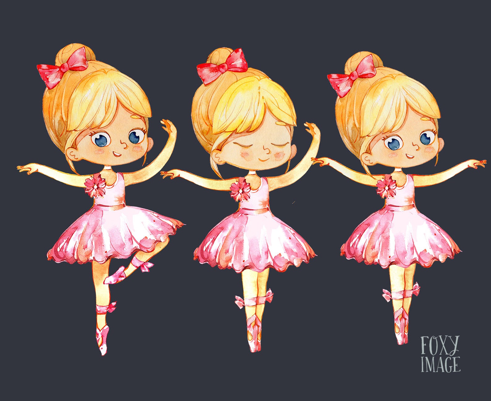 Ballerina Clipart Watercolor Ballerinas Girls PNG Clipart - Etsy