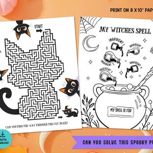 Printable Halloween Activity Book, 50+ Games for Kids (ages 4-6 ...