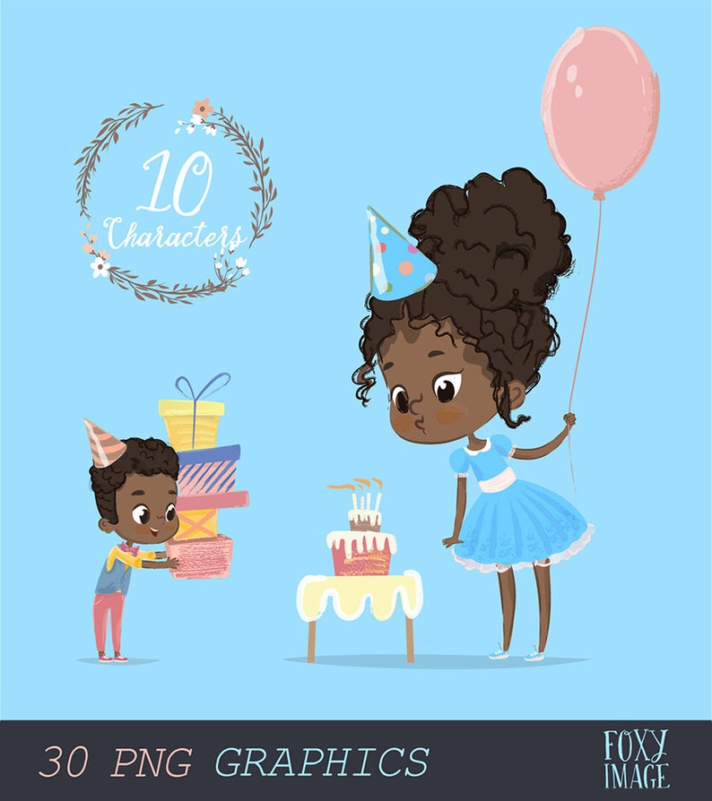 Birthday Party Boys and Girls Set African American Birthday - Etsy
