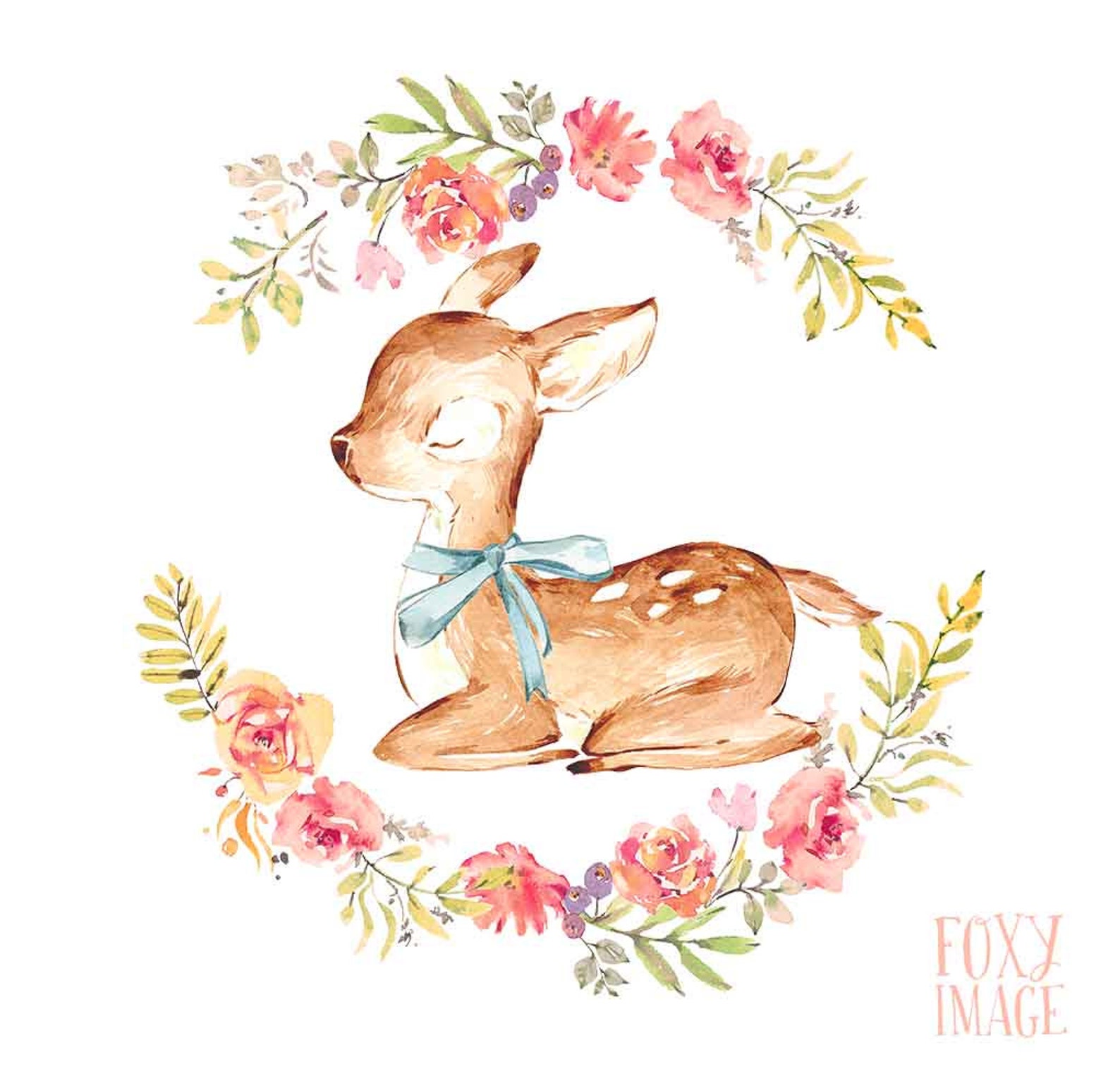 Baby Rehkitz Clipart Aquarell Reh PNG Clipart schlafende Reh - Etsy Schweiz