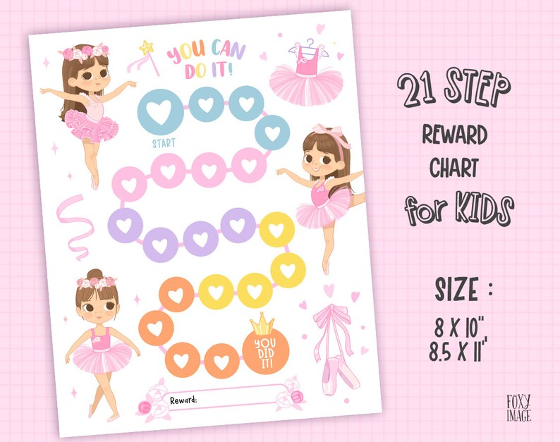 Printable Ballerina Reward Chart, Ballerina Behavior Chart, Toddler ...