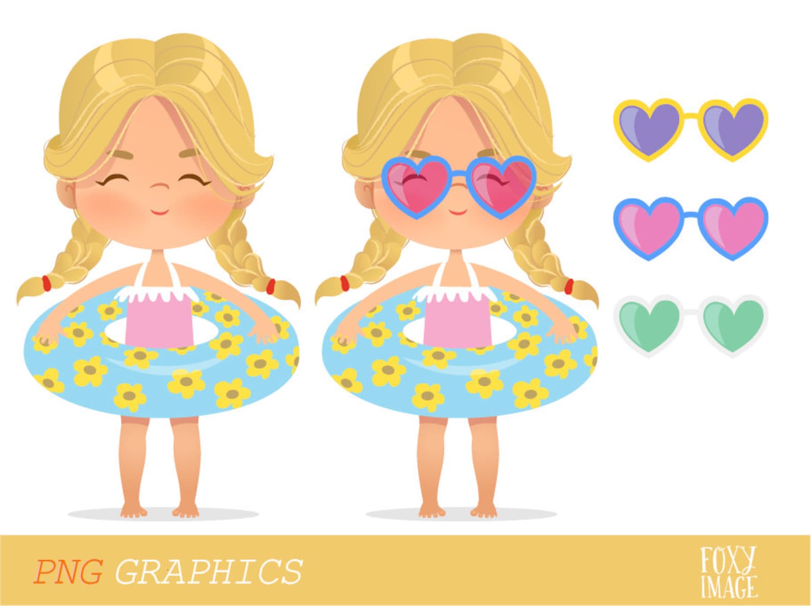 Pool Party Kids Happy Birthday Girls Pool Party Clipart - Etsy