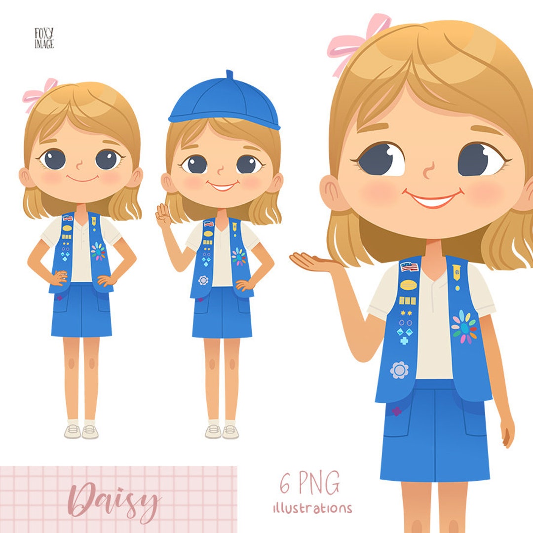 Daisy Scouts Clip Art, Happy Scouts, Scout Graphics, PNG Scout Art ...