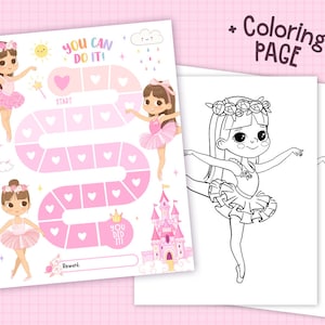 Printable Ballerina Reward Chart, Ballerina Behavior Chart, Toddler ...