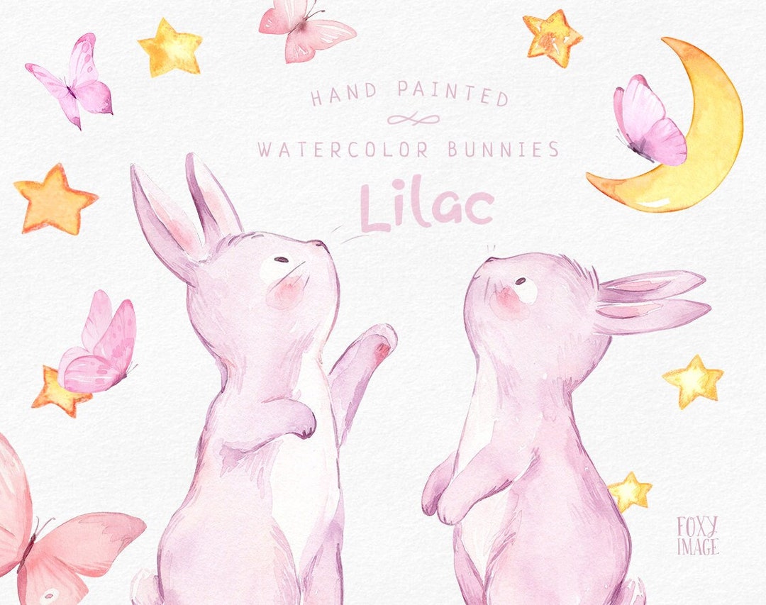 Watercolor Bunny, Baby Bunny PNG Clipart, Little Rabbit, Watercolor ...