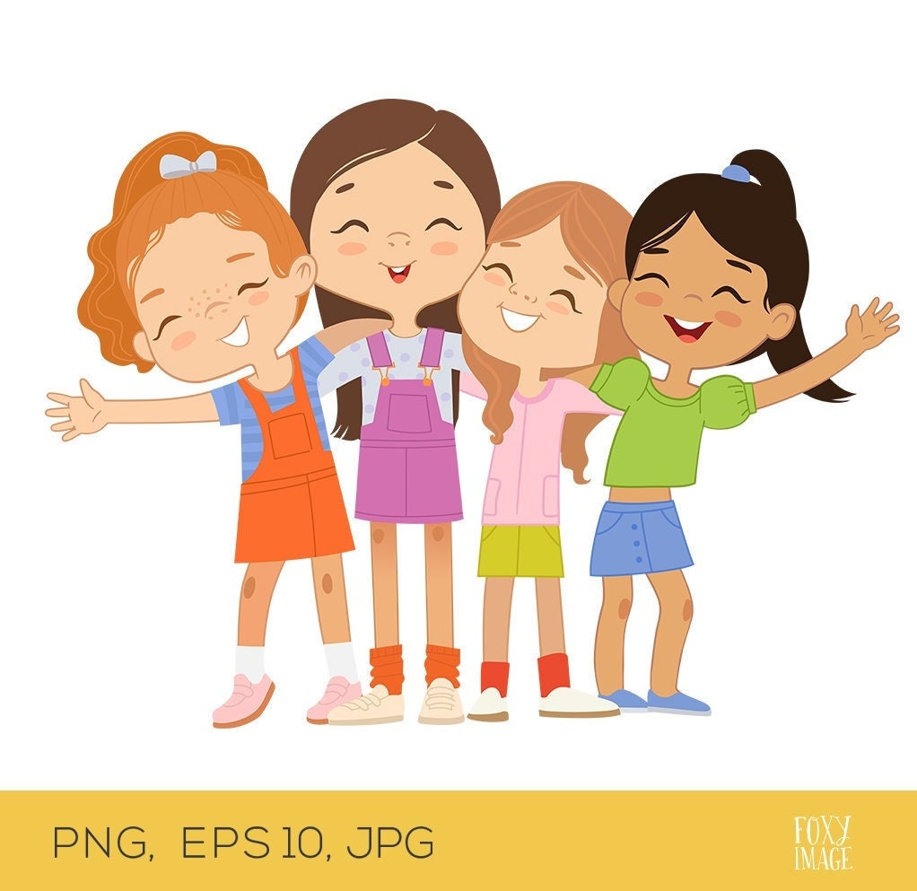 Best Friends, Girls Hug, School Kids PNG, Hugs PNG Clipart, Girls ...