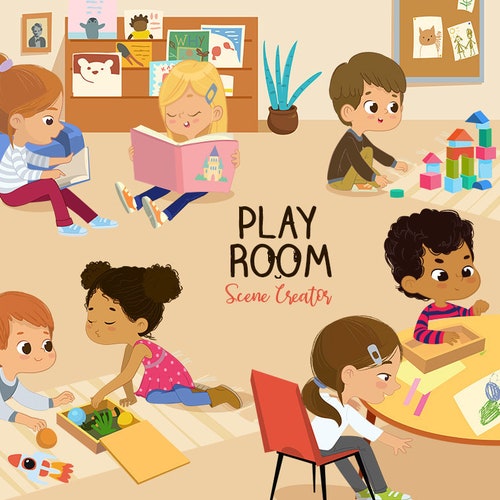 Children Playing In School Clipart