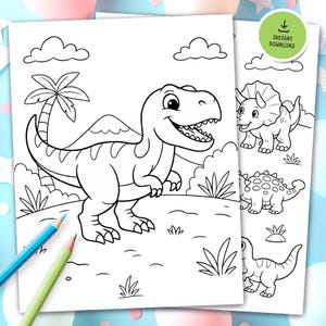 Printable Dinosaur Coloring Pages for Kids | T-rex & Friends Activity ...