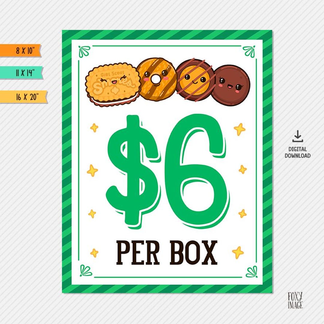 Cookie Price Sign, Printable Bake Sale Fundraiser Sign, Booth Sales ...