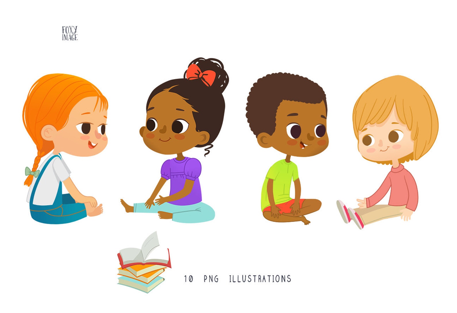 Kids Clip Art , Boy and Girl PNG, School Friends, Multicultural ...