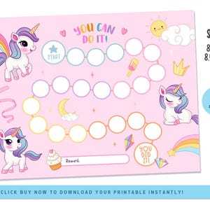 Unicorn Behavior Chart for Kids – Daily Routine & Chores Tracker ...