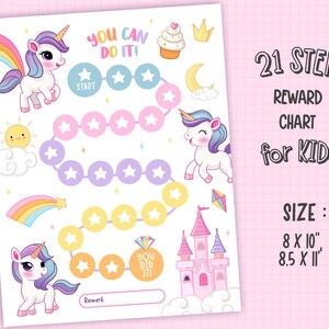 Printable Unicorn Reward Chart, Unicorn Behavior Chart, Toddler ...