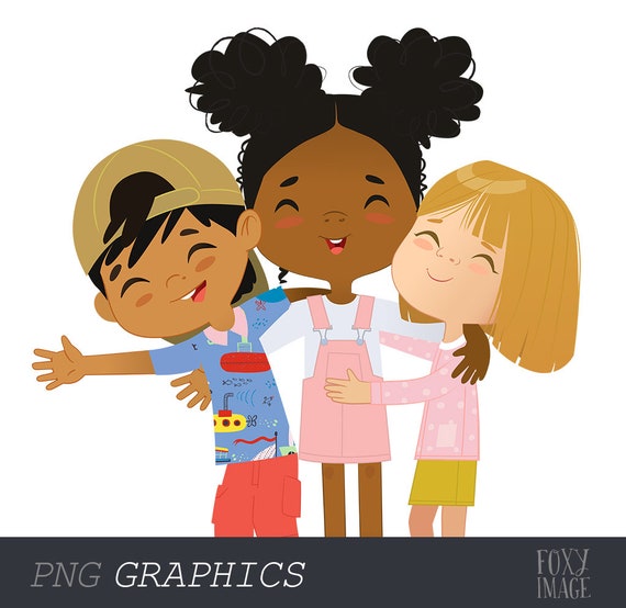 Friends Clipart Kids Children Making Friends Vector Images