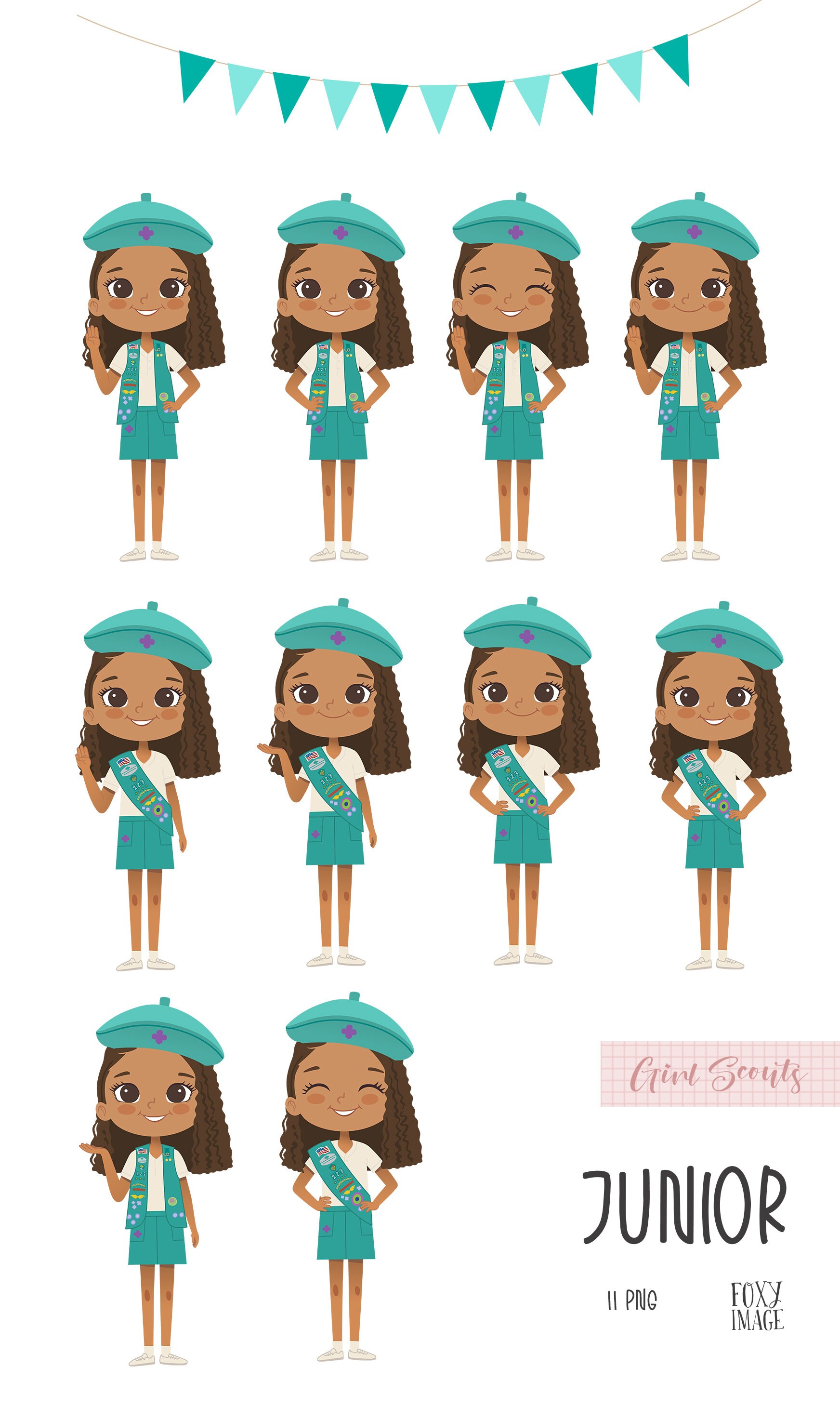 Junior Brown Hair Clip Art, Happy Scouts, Scout Graphics, PNG Scout Art ...