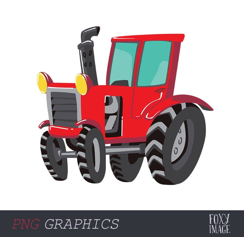 Red Tractor Clipart Tractor PNG Instant Digital Download - Etsy