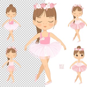 Ballerina in Pink, Little Ballerina Girl, Ballerina Clipart, Dancing ...