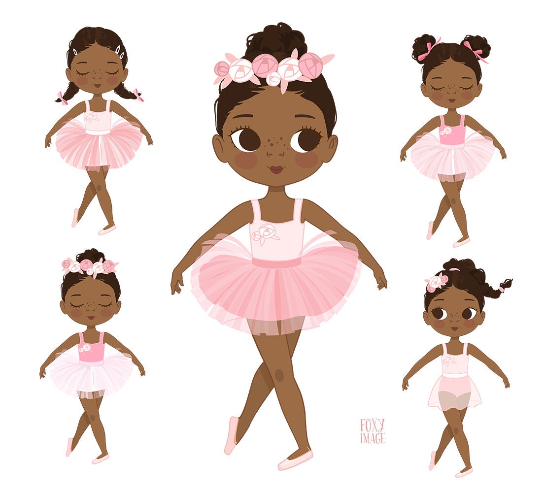 Ballerina Clipart, Little Ballerina, African-american Girl, Ballerina ...