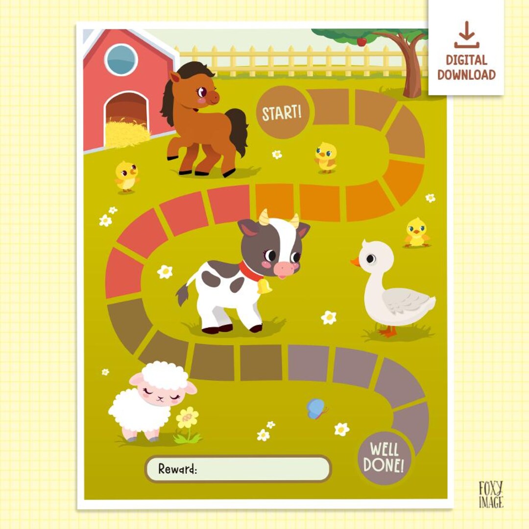 Printable Farm Animals Reward Chart, Motivational Behavior Chart ...