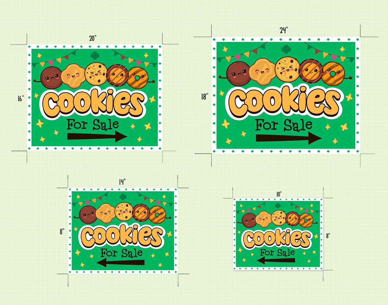 Cookie Booth Decor, Cookies Sold Here, Printable Cookie Stand Sign ...