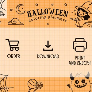 Printable Halloween Coloring Placemat, Halloween Coloring Page ...