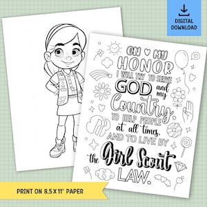 Girl Scout Law Coloring Page, Girl Scouts Logo, Girl Scout Coloring ...