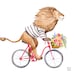 Watercolor Lion PNG Lion Rides Bicycle Lion Png Lion - Etsy