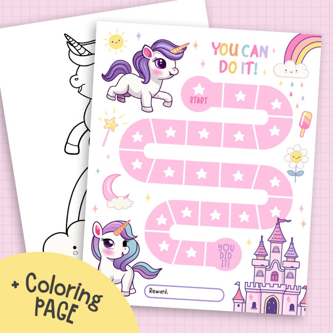 Printable Unicorn Reward Chart, Unicorn Behavior Chart, Toddler ...