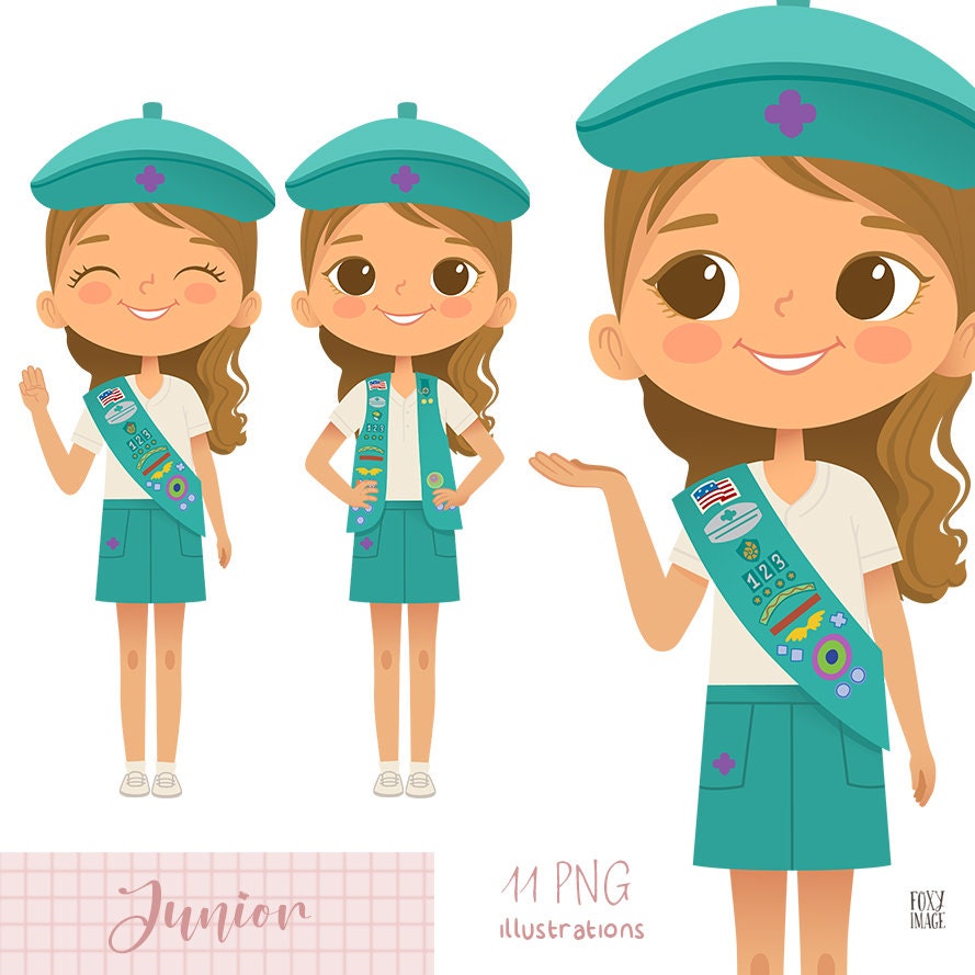 Junior Girl Scouts,, Happy Girl Scouts, Girl Scout Clipart, Girl Scout ...