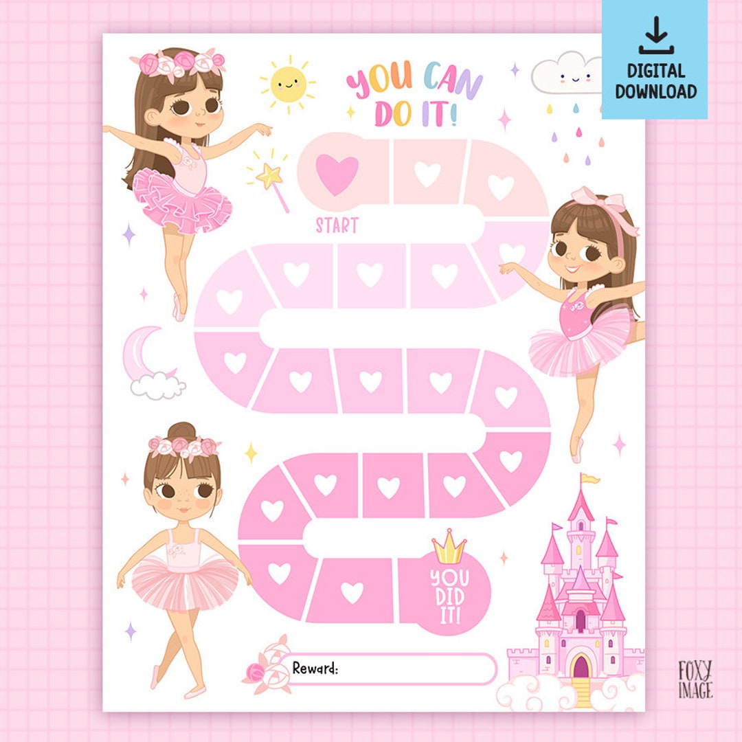 Printable Ballerina Reward Chart, Ballerina Behavior Chart, Toddler ...