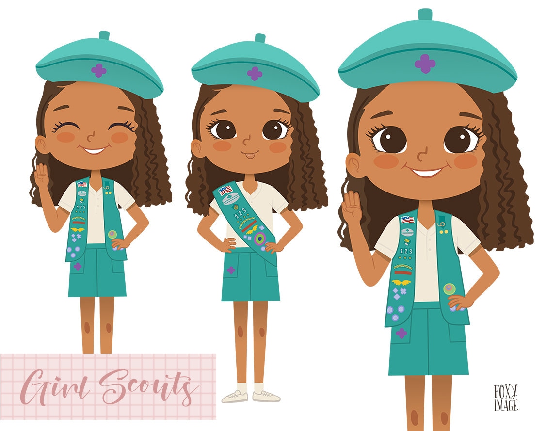 Junior Brown Hair Clip Art, Happy Scouts, Scout Graphics, PNG Scout Art ...
