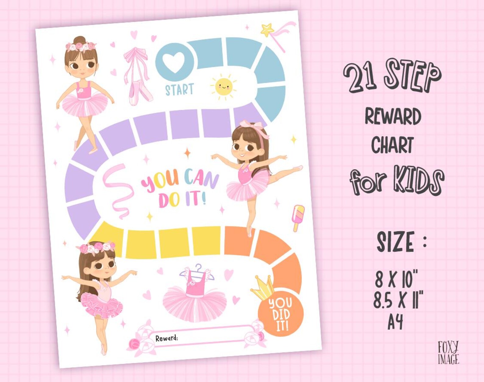 Printable Ballerina Reward Chart, Ballerina Behavior Chart, Toddler ...