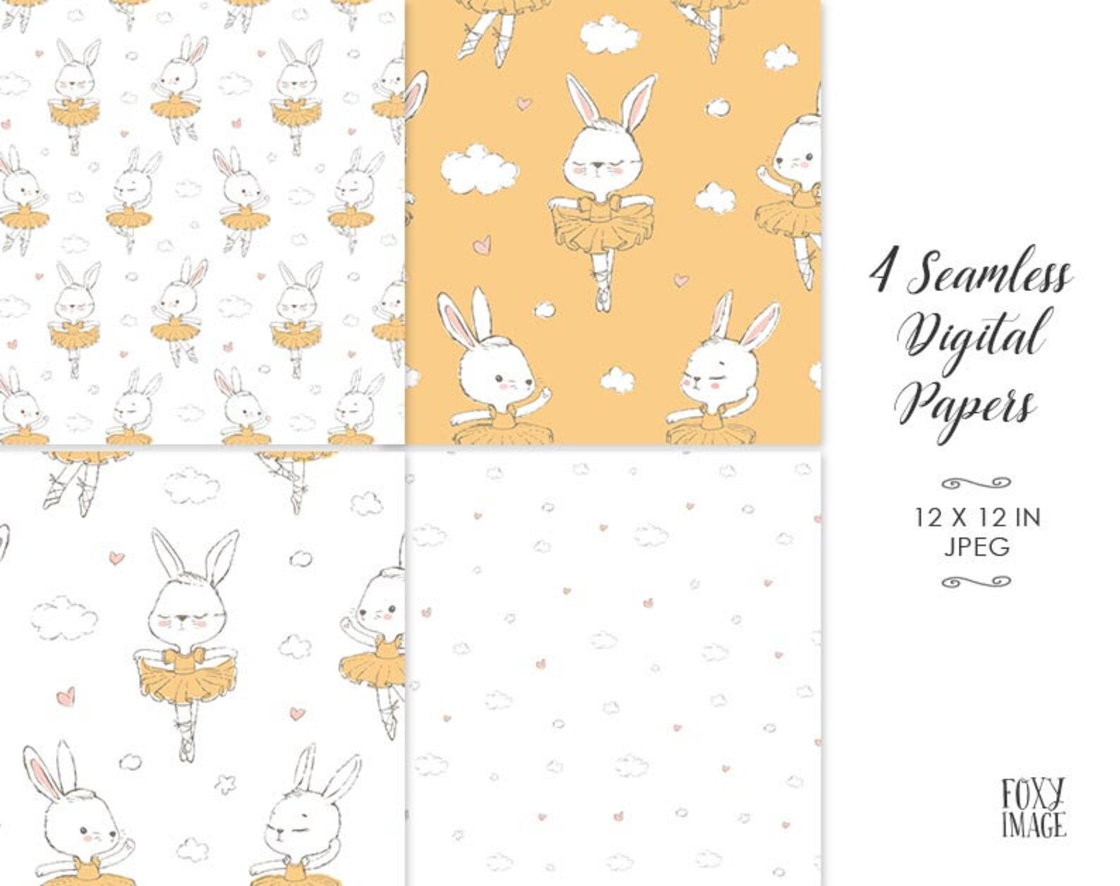 DIGITAL Paper Dancing Ballerina Ballerina Bunny Ballerina - Etsy