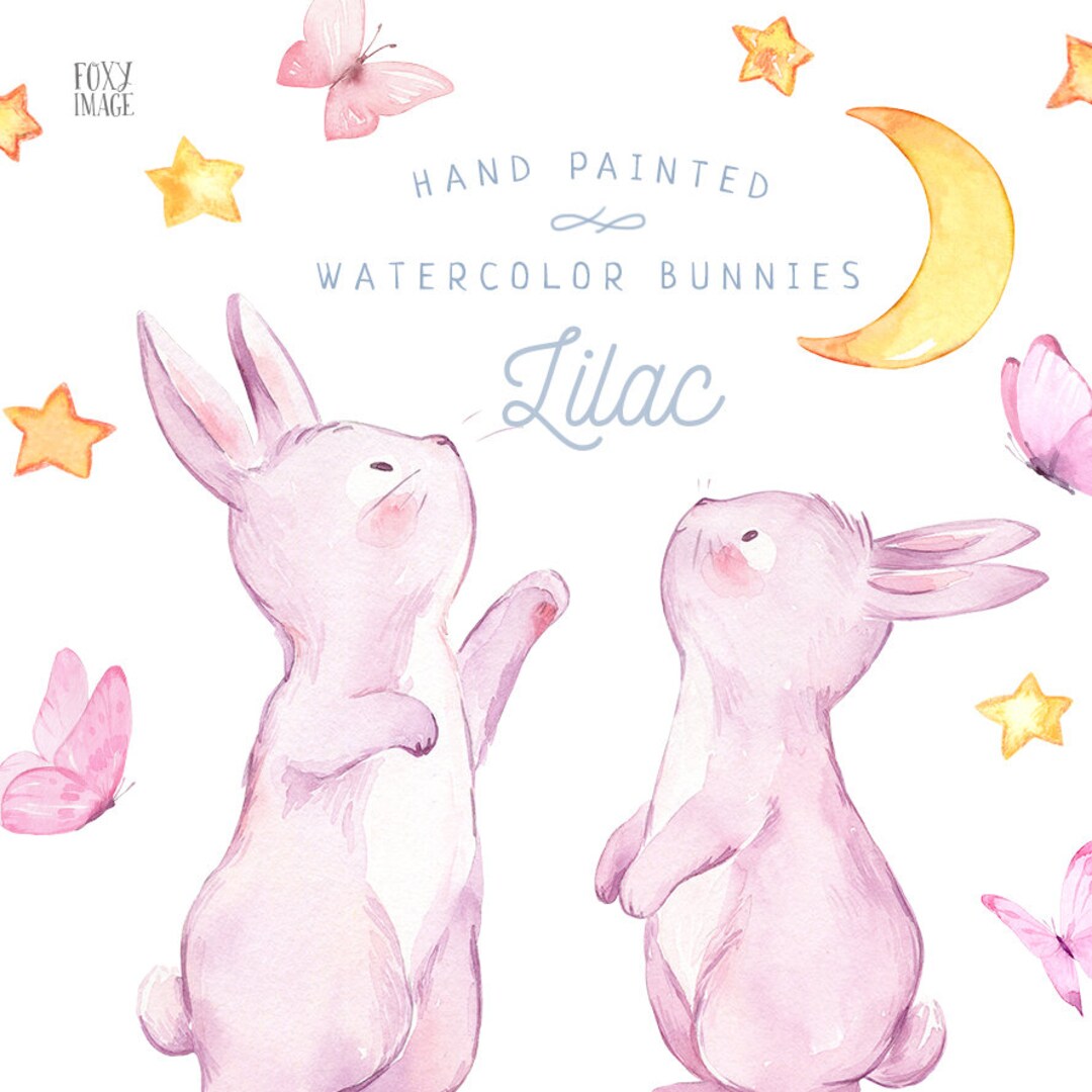 Watercolor Bunny, Baby Bunny PNG Clipart, Little Rabbit, Watercolor ...