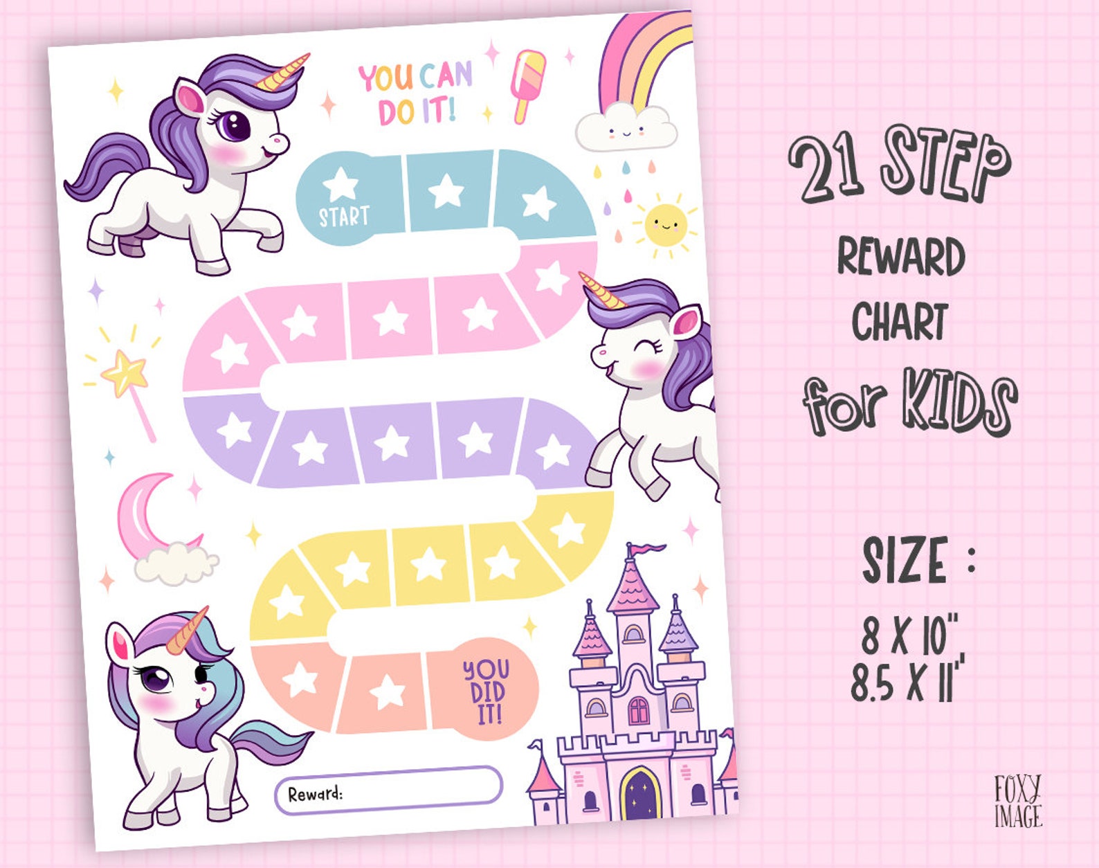 Printable Unicorn Reward Chart, Unicorn Behavior Chart, Toddler ...