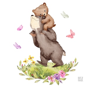 Watercolour PNG Daddy Clipart, Daddy and Baby Animal Clip Art, Animals ...